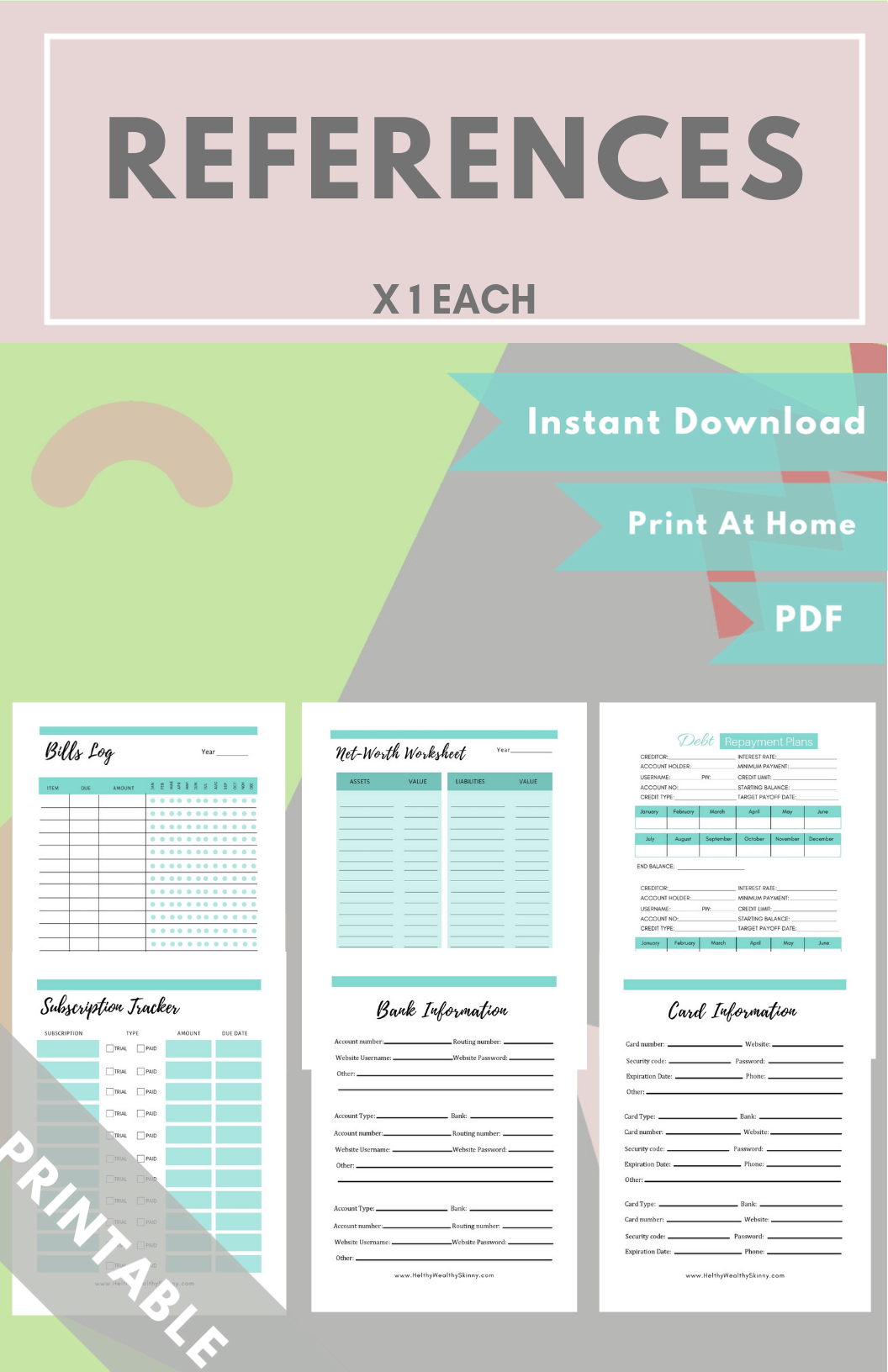 2020 Free Printable Finance Planner - Healthy Wealthy Skinny